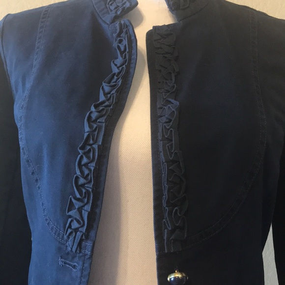 J. Crew | Jackets & Coats | J Crew Dark Blue Emperor Collar Canvas ...